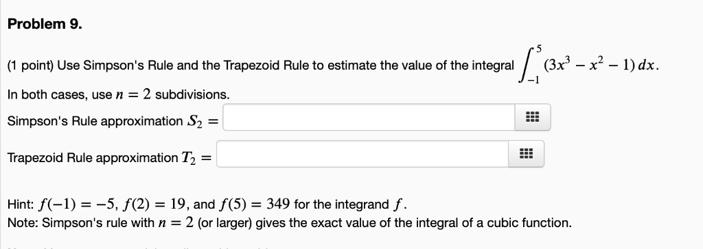 Solved Use Simpson's Rule and the Trapezoid Rule to estimate | Chegg.com