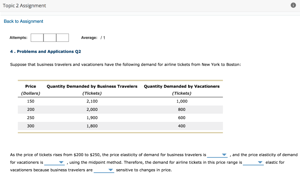 Solved Topic 2 Assignment Back to Assignment Attempts: | Chegg.com