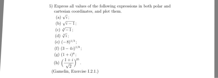 Solved Express all values of the following expressions in | Chegg.com