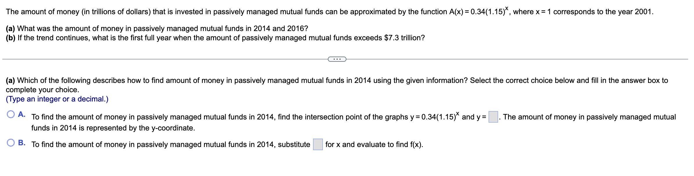 Solved (a) What was the amount of money in passively managed | Chegg.com