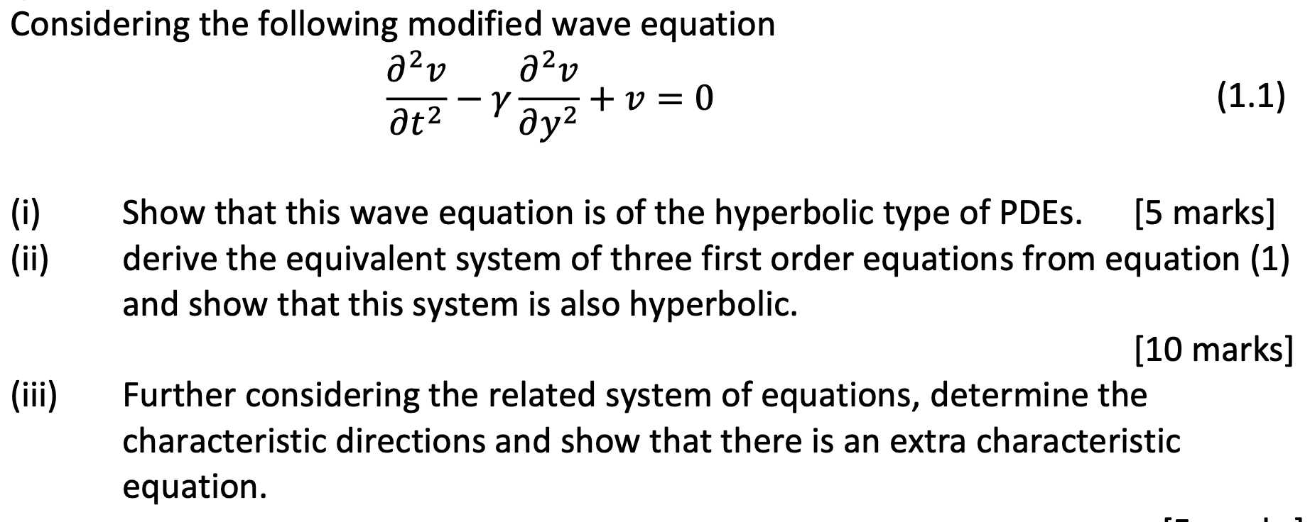 Solved Considering the following modified wave equation | Chegg.com