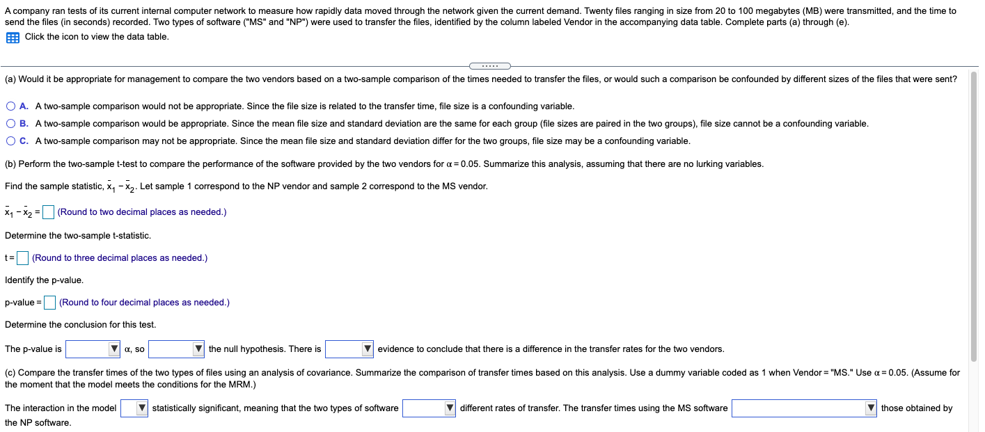 Solved A company ran tests of its current internal computer | Chegg.com