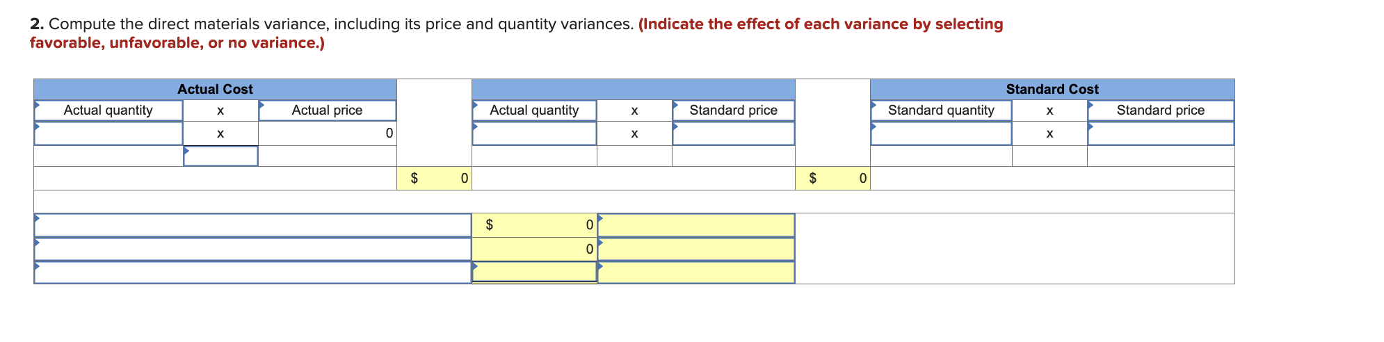 Solved 2. Compute the direct materials variance, including | Chegg.com