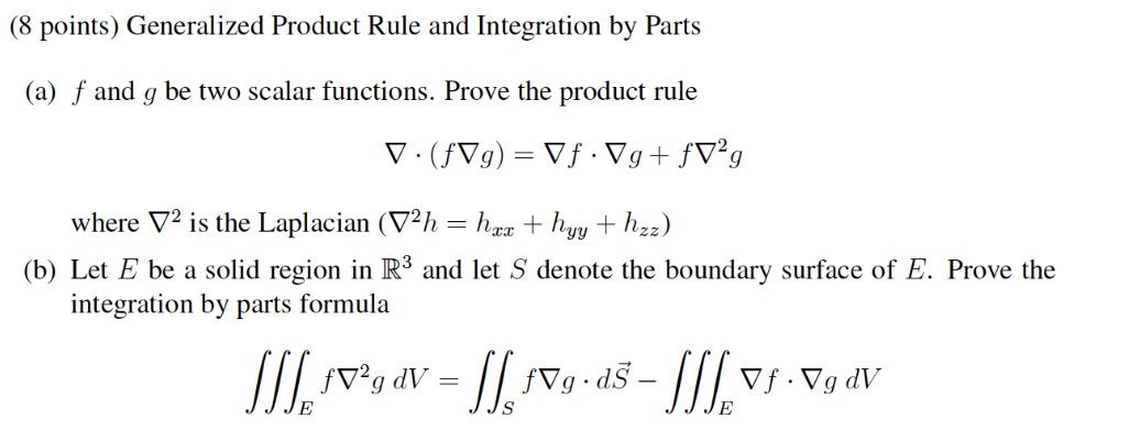Solved (8 points) Generalized Product Rule and Integration | Chegg.com
