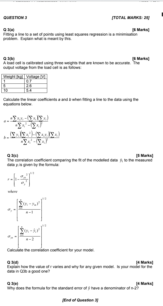 Solved QUESTION 3 [TOTAL MARKS: 25] Q 3(a) [6 Marks] Fitting | Chegg.com