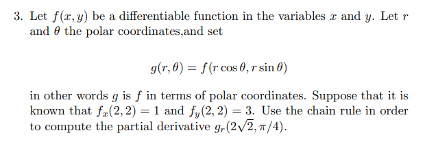 Solved 3. Let f(x,y) be a differentiable function in the | Chegg.com