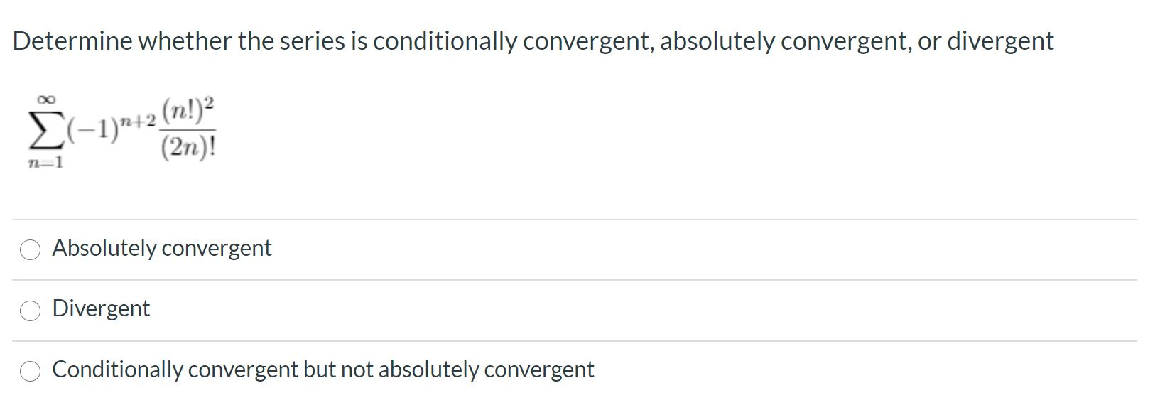 Solved Determine whether the series is conditionally | Chegg.com