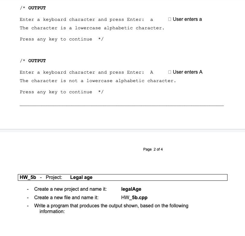 Solved Page 1 of 4 Homework #5 (abcd) HW_5c.cpp HW_5a Write | Chegg.com