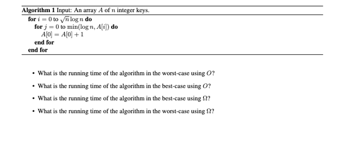 Solved What Is The Running Time Of The Algorithm In The 3723