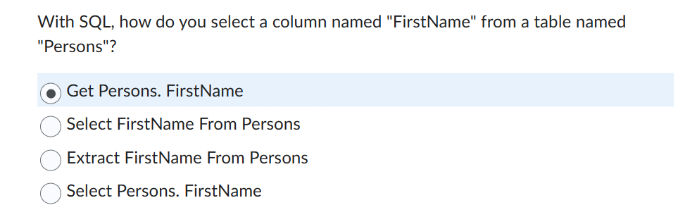 Solved With SQL, how do you select a column named | Chegg.com
