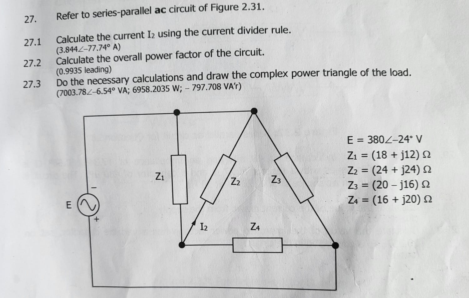 Solved Refer to series-parallel ac circuit of Figure | Chegg.com