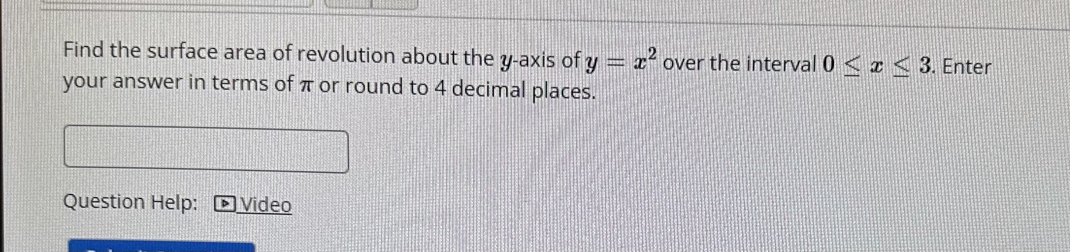 Solved Find the surface area of revolution about the y-axis | Chegg.com