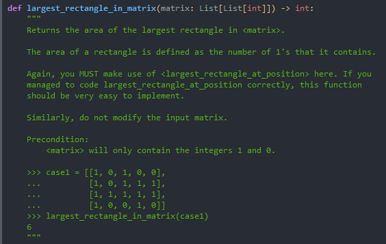 Solved Finally, once largest rectangle_at_position is | Chegg.com