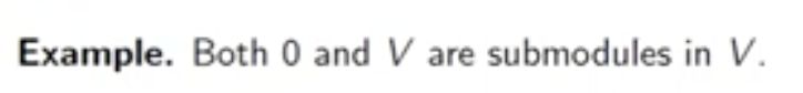 Solved Example. Both 0 and V are submodules in V. | Chegg.com