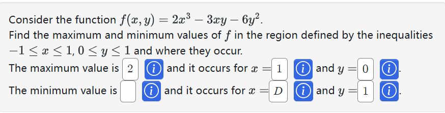 Solved by an EXPERT Consider the function f(x,y)=2x3-3xy-6y2.Find the | Chegg.com