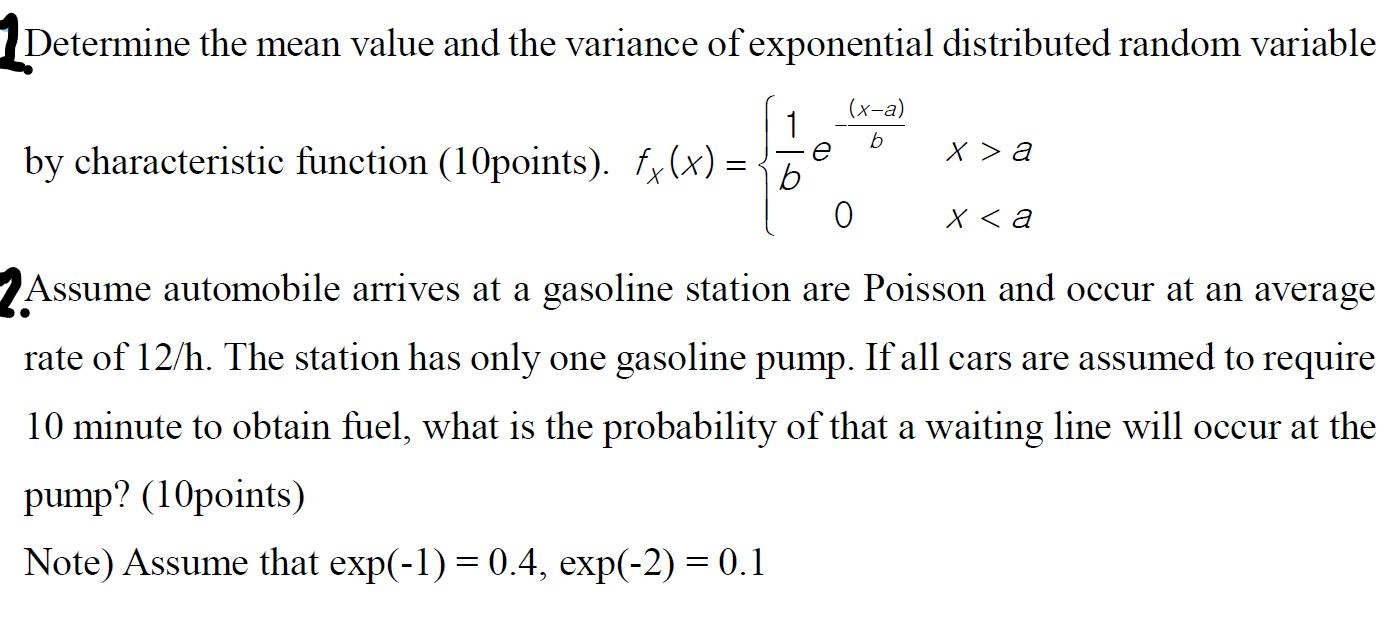 Solved Determine the mean value and the variance of | Chegg.com