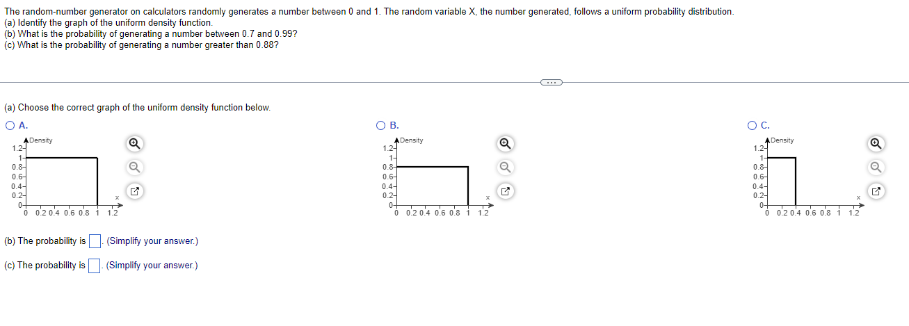 Solved The random-number generator on calculators randomly | Chegg.com