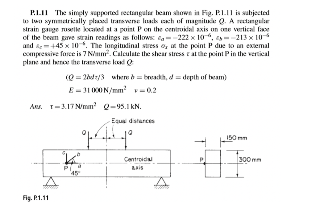 Solved P.1.11 The simply supported rectangular beam shown in | Chegg.com