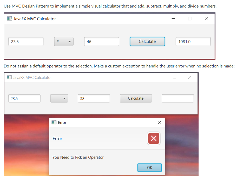 Solved Use MVC Design Pattern to implement a simple visual | Chegg.com