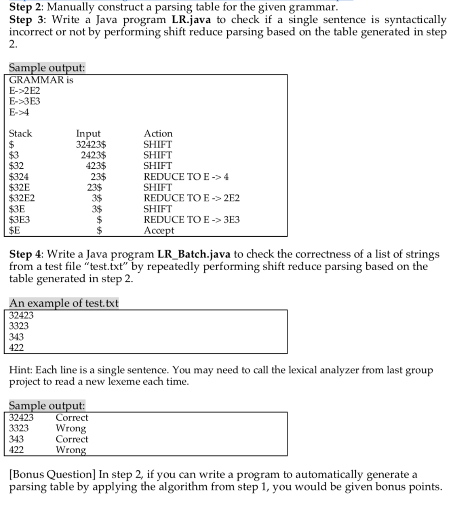 Please help me construct a java program with the | Chegg.com