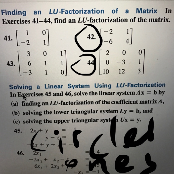 Solved Finding an LU-Factorization of a Matrix In Exercises | Chegg.com