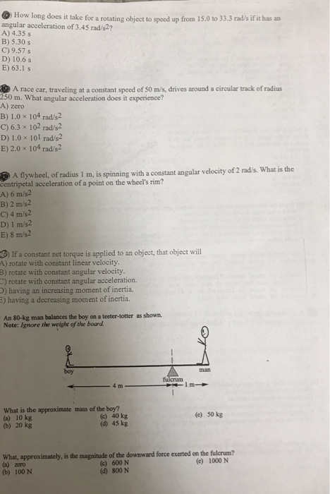 Solved How long does it take for a rotating object to speed | Chegg.com