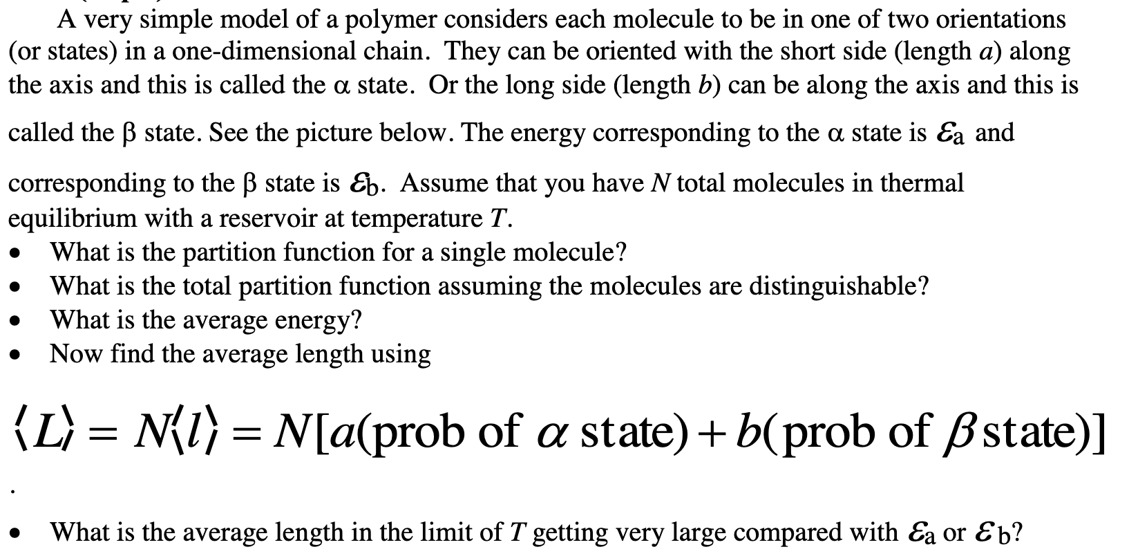 A very simple model of a polymer considers each | Chegg.com