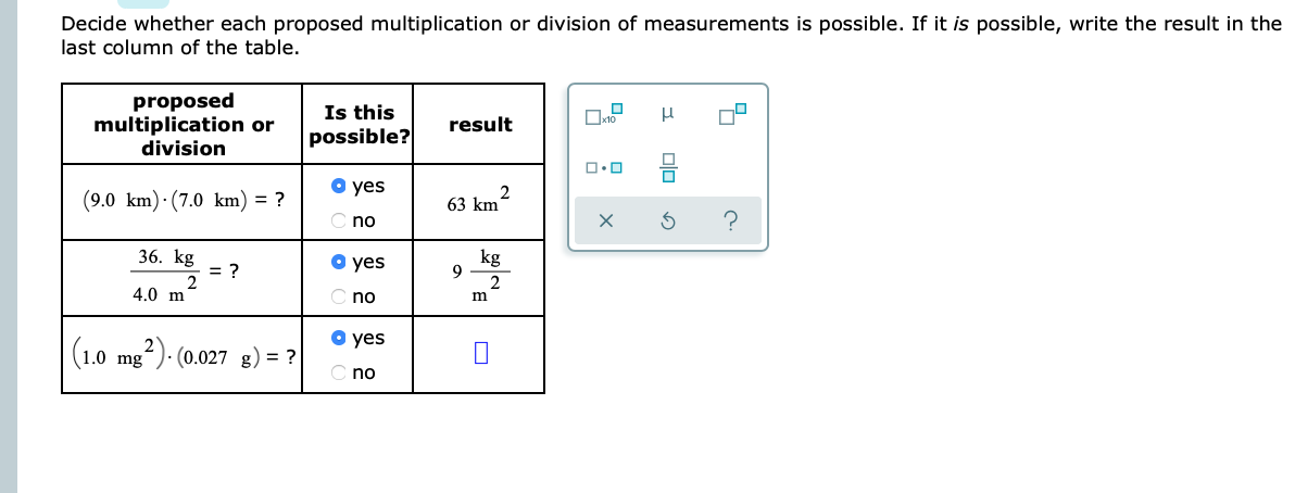 Solved Decide whether each proposed multiplication or | Chegg.com