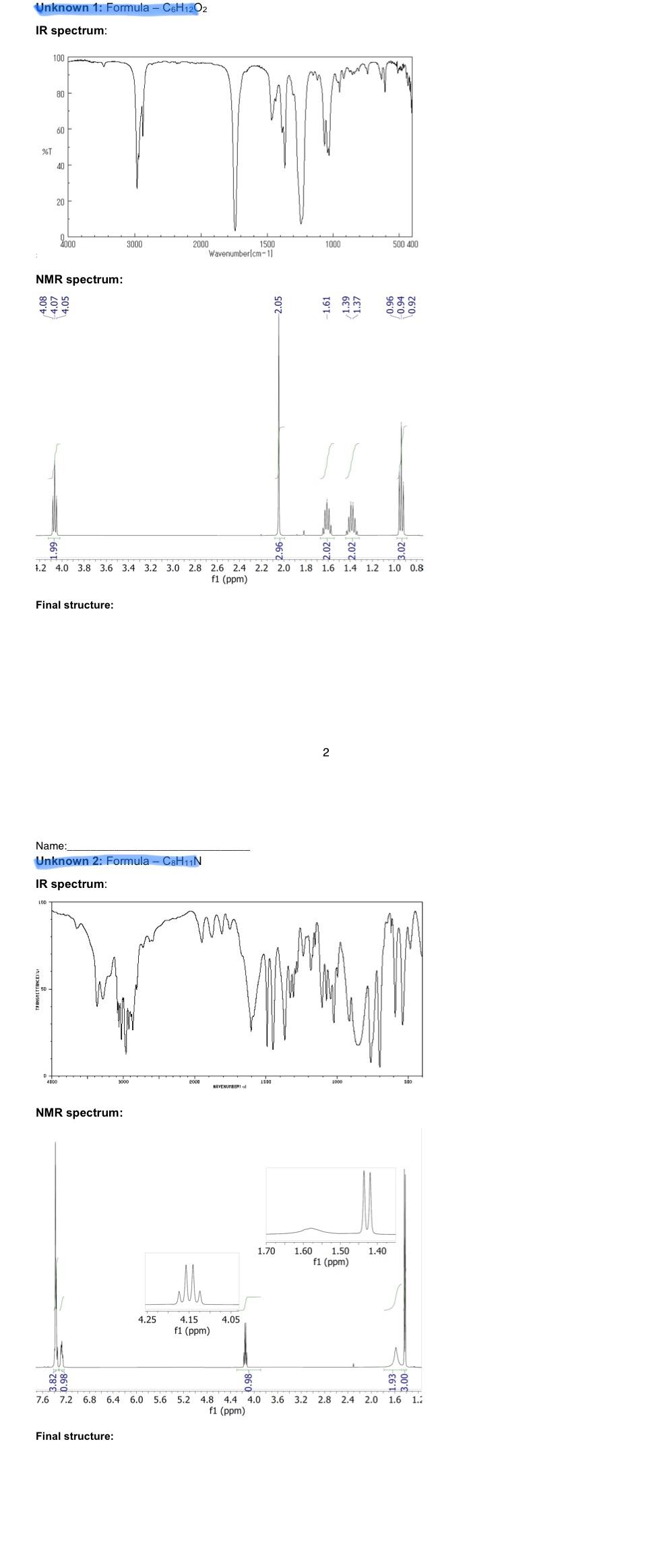 Solved NMR spectrum: Final structure: | Chegg.com