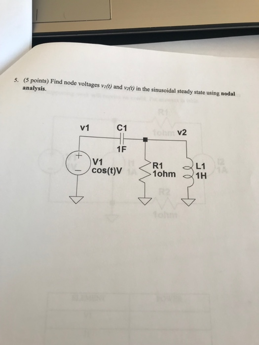 Solved 5. (S points) Find node voltages vi) and v(0) in the | Chegg.com