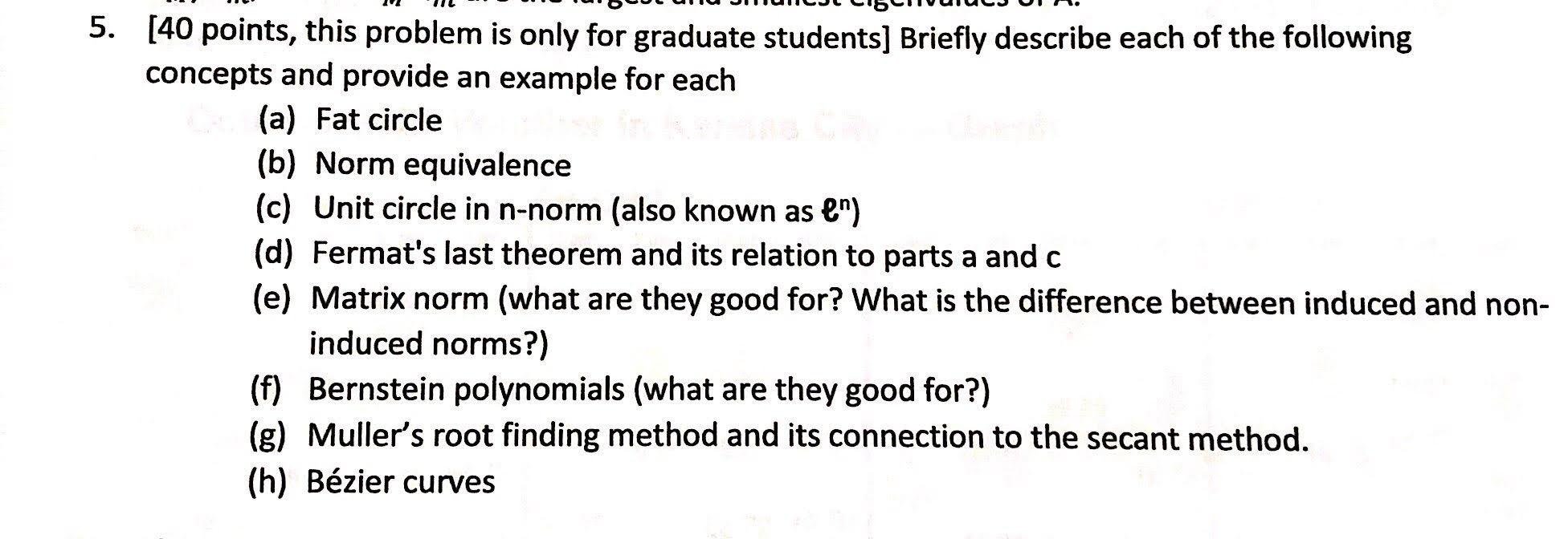 Solved Describe and give example for any concepts of these. | Chegg.com