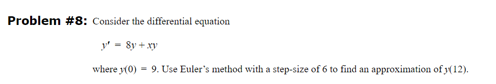 Solved Problem #8: Consider the differential | Chegg.com