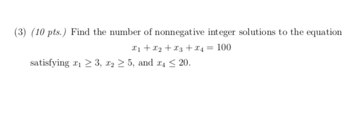 Solved (3) (10 pts.) Find the number of nonnegative integer | Chegg.com