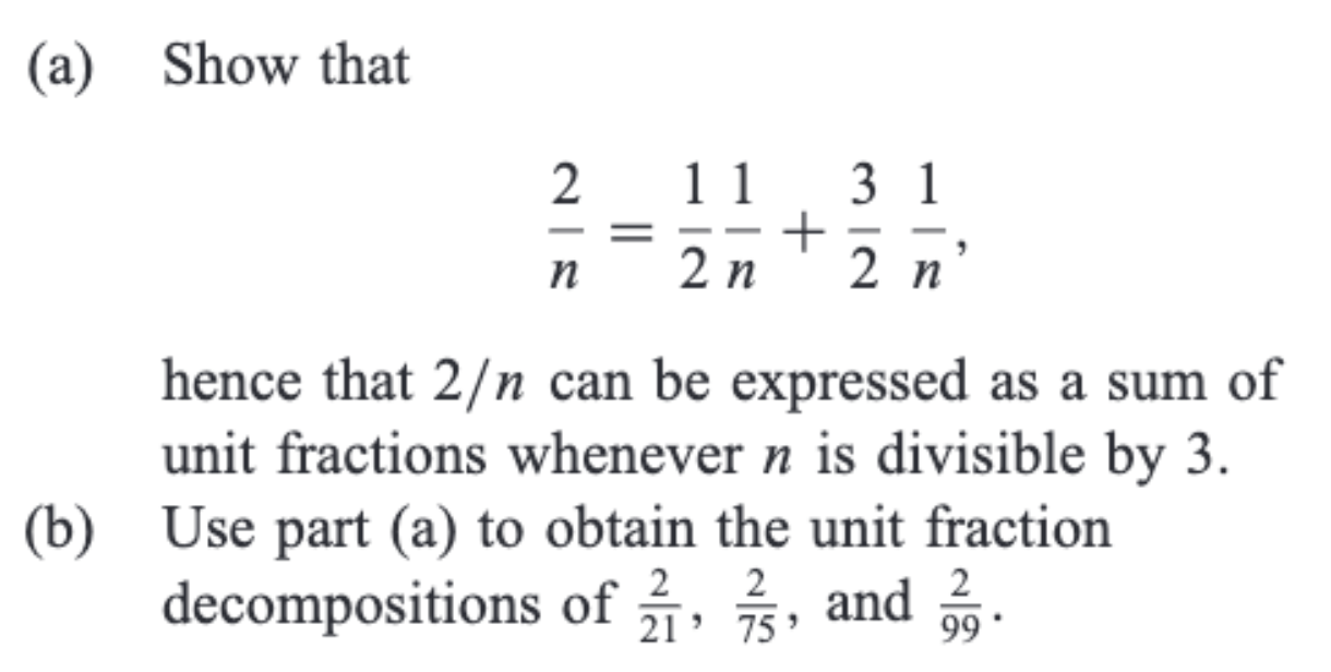 Solved (a) Show that n2=21n1+23n1, hence that 2/n can be | Chegg.com