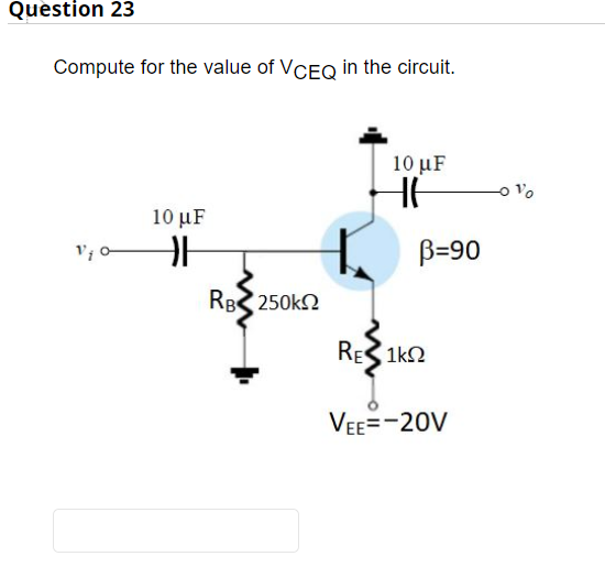 Solved Question 23 Compute for the value of VCEQ in the | Chegg.com