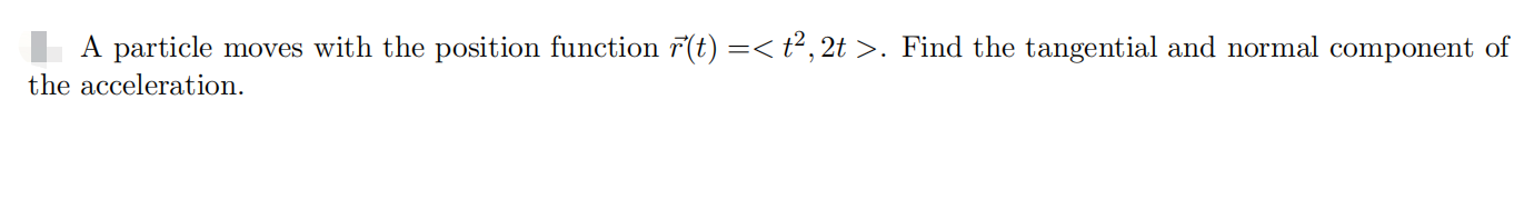 Solved I A particle moves with the position function r(t)