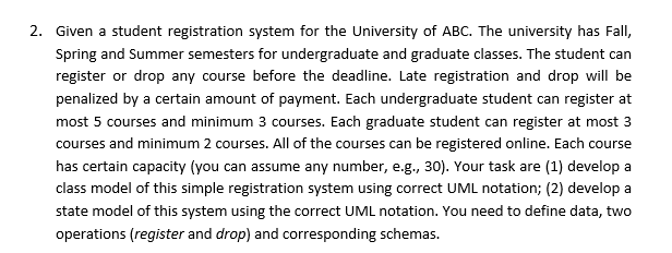 Solved Given a student registration system for the | Chegg.com