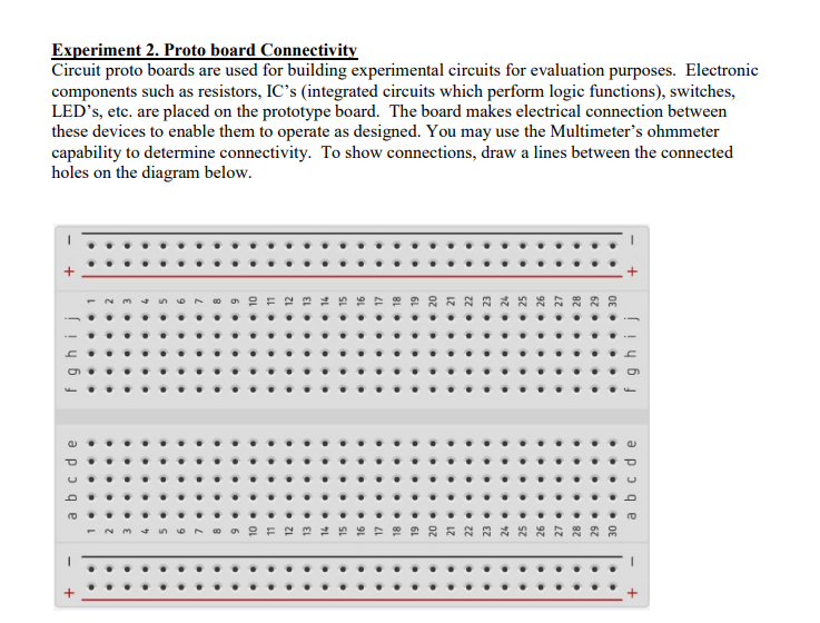 Solved Experiment 2. Proto board Connectivity Circuit proto | Chegg.com