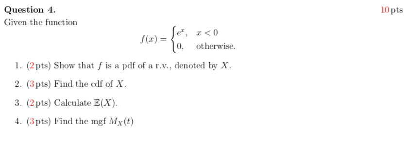Solved 10 pts Question 4. Given the function ſe, r