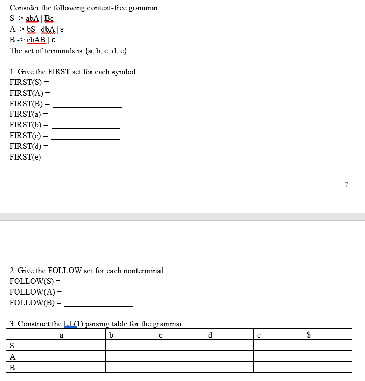 Solved Consider the following context-free grammar, S-> | Chegg.com
