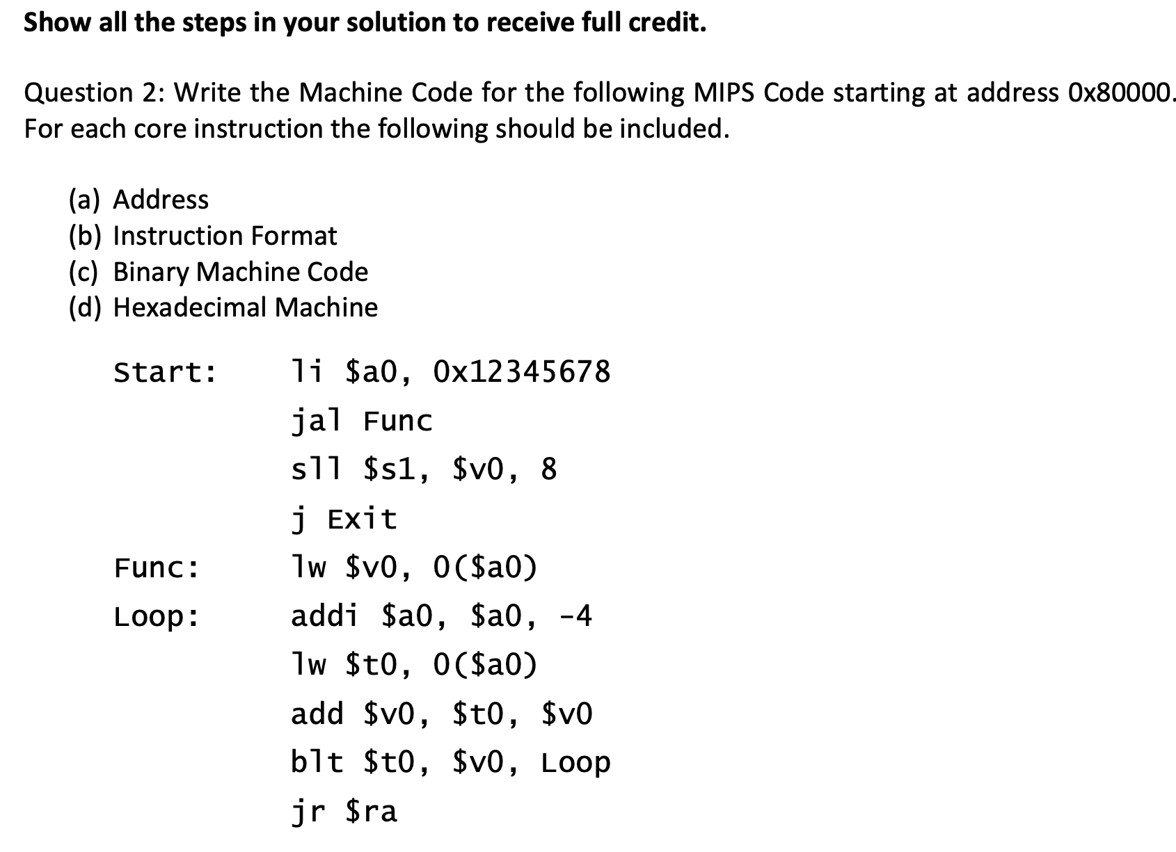Solved Show all the steps in your solution to receive full | Chegg.com