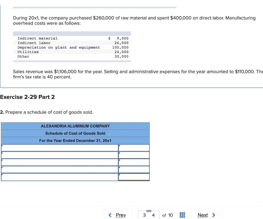 Solved Required information Exercise 2-29 Schedules of Cost | Chegg.com Solved Required information Exercise 2-29 Schedules of Cost | Chegg.com