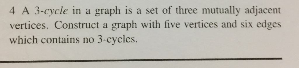 Solved 4 A 3-cycle in a graph is a set of three mutually | Chegg.com