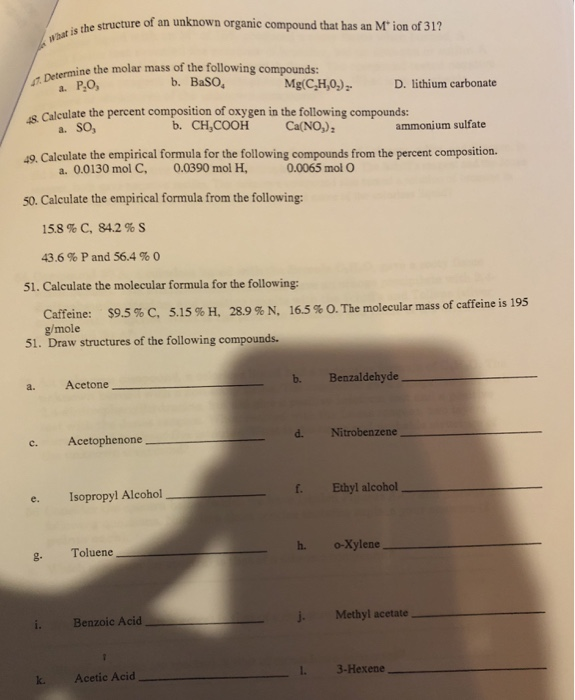 Solved what is the structure of an unknown organic compound | Chegg.com