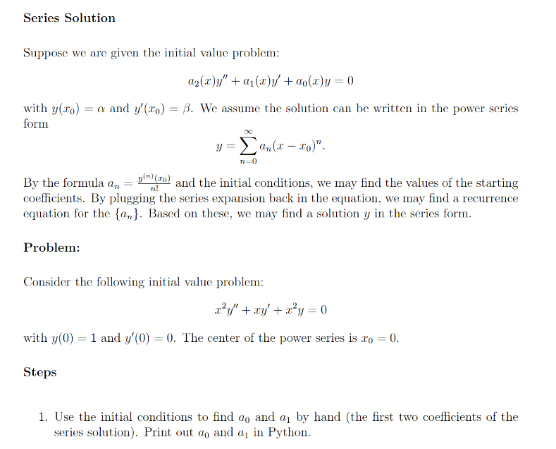 Solved Suppose we are given the initial value problem: | Chegg.com