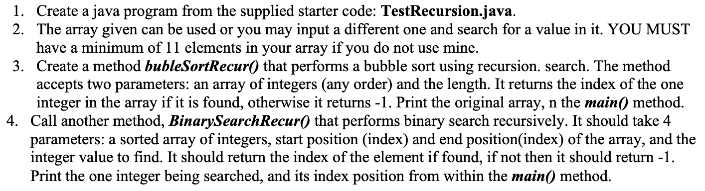 Solved 1. Create a java program from the supplied starter | Chegg.com