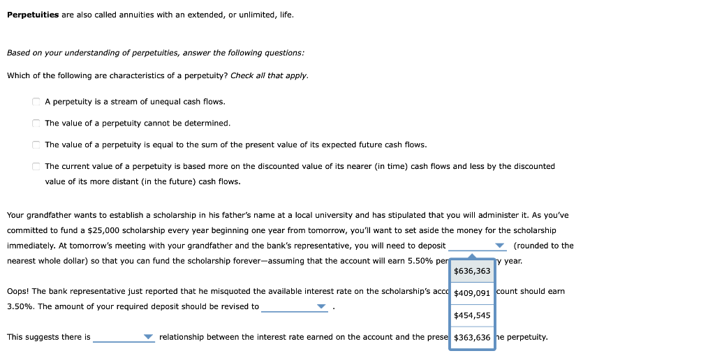 Solved Perpetuities are also called annuities with an | Chegg.com