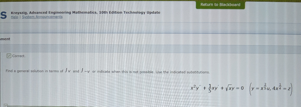 Find a general solution in terms of J_v and J_-v | Chegg.com