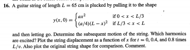 Solved ? 16. A guitar string of length L = 65 cm is plucked | Chegg.com