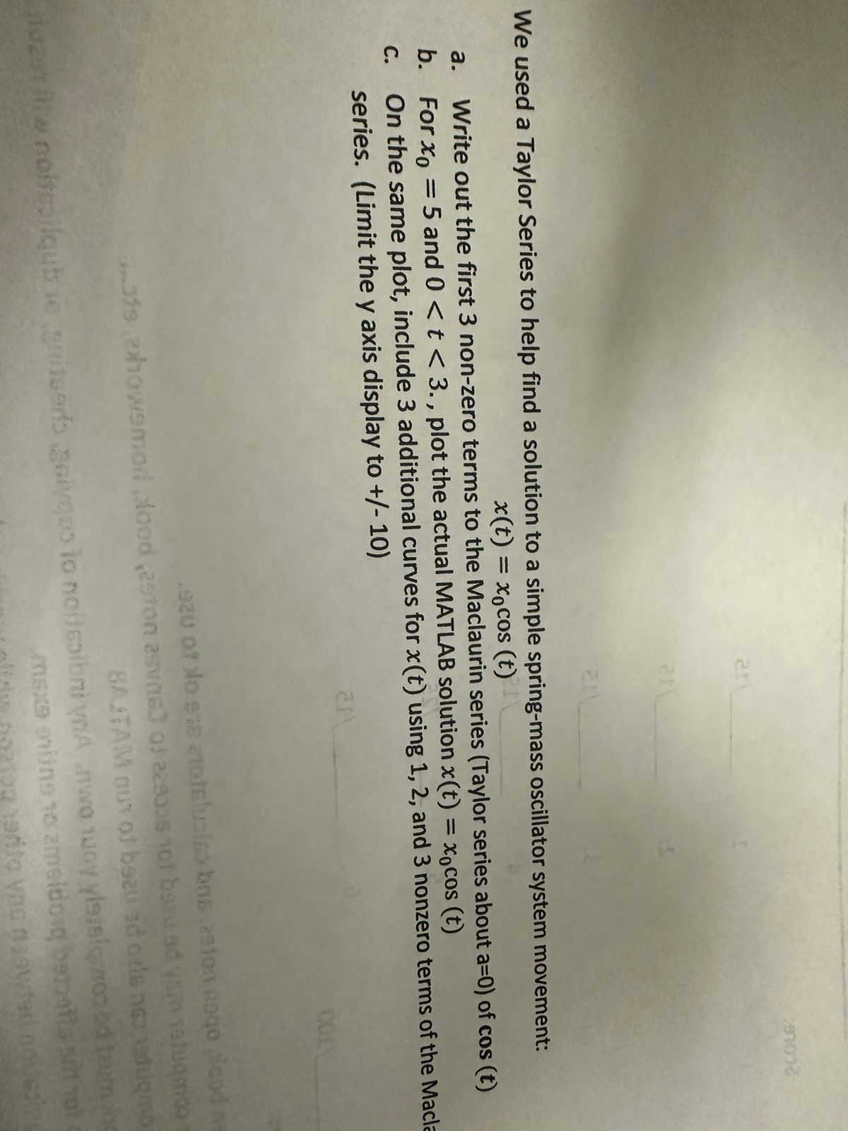 Solved We used a Taylor Series to help find a solution to a | Chegg.com